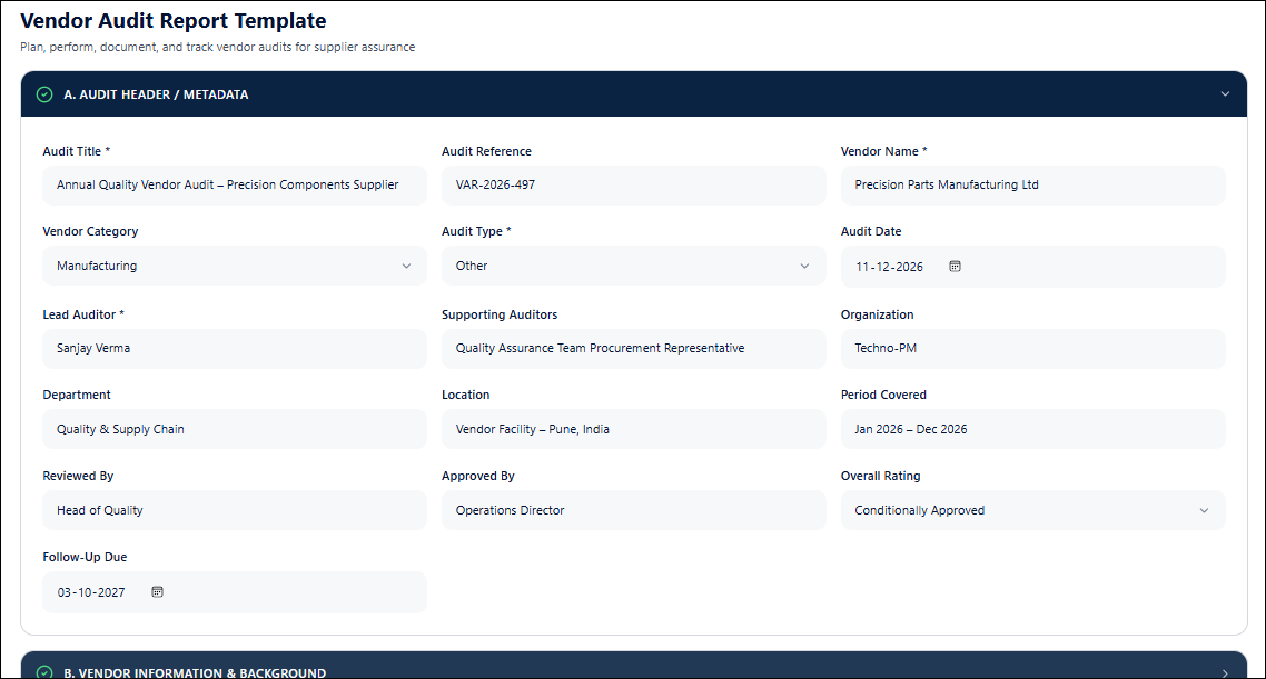 Vendor Audit Report Template: Ensure Supplier Compliance & Optimize Pr ...